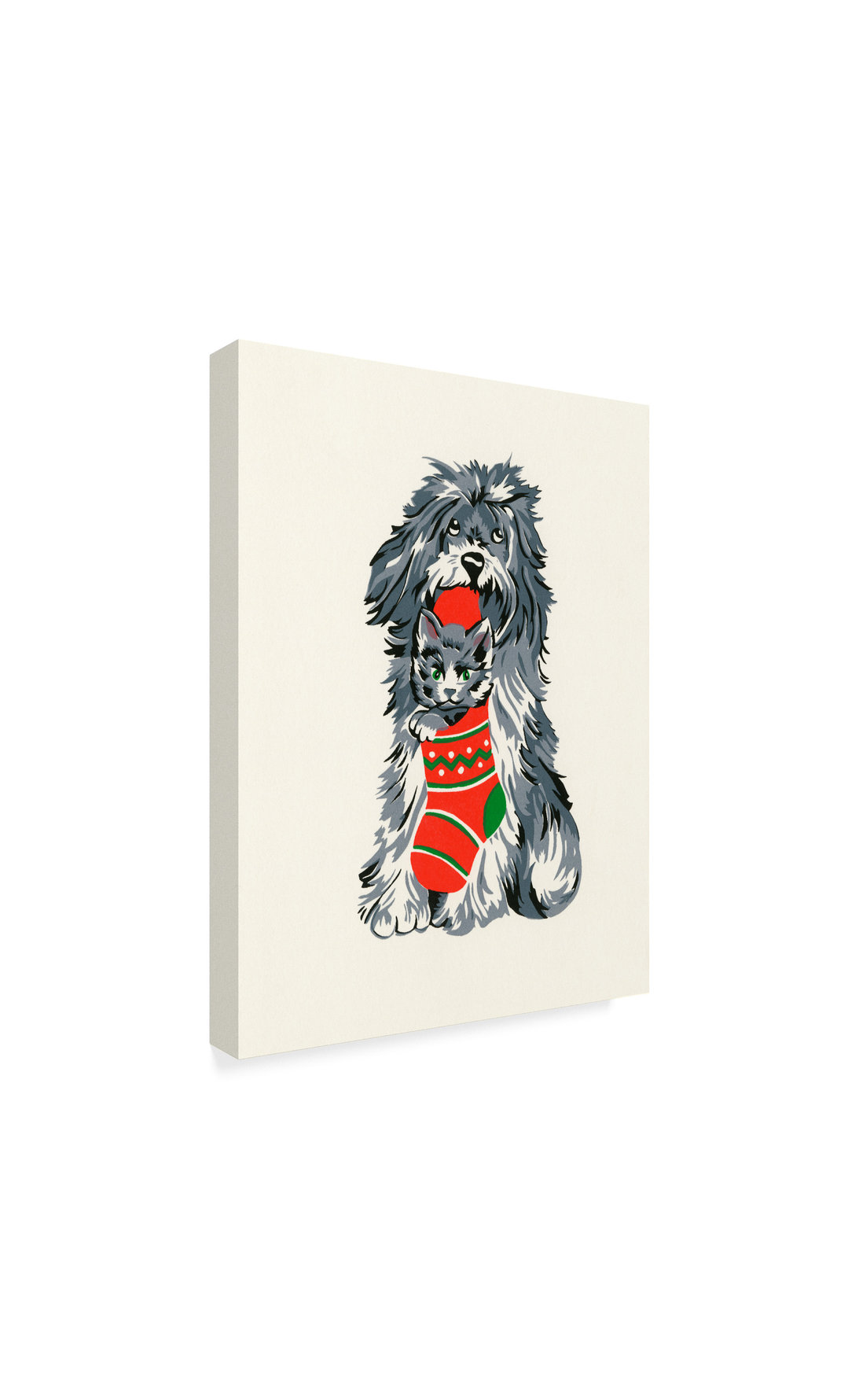Crockett Collection 'Dog Cat And Stocking' Canvas Art, 14"x19 ...