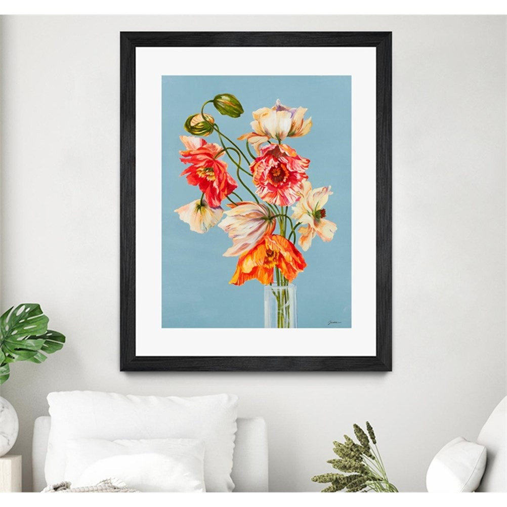Giant Art 30x40 Paper Poppies Matted and Framed in Pink - Contemporary ...