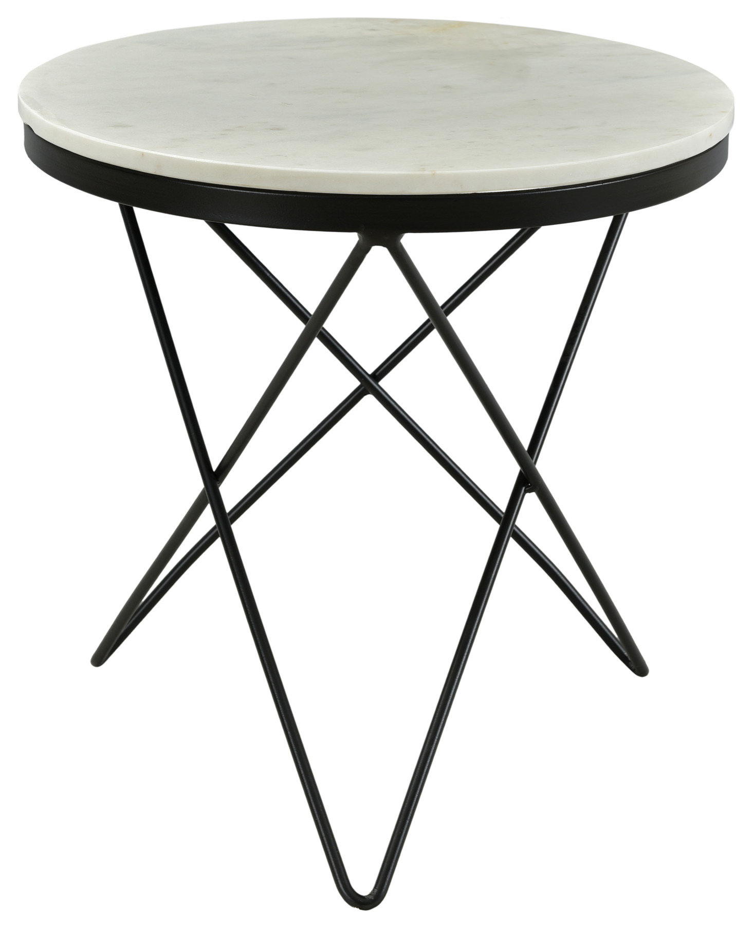 20 Inch Side Table Black Base Black Contemporary - Midcentury - Side ...