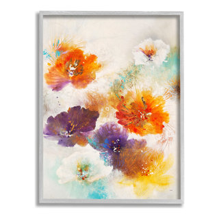 Flower Marks Abstract Painting, 16"x20" - Contemporary - Prints And ...