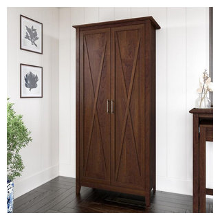 Pemberly Row Tall Storage Cabinet with Doors in Bing Cherry ...