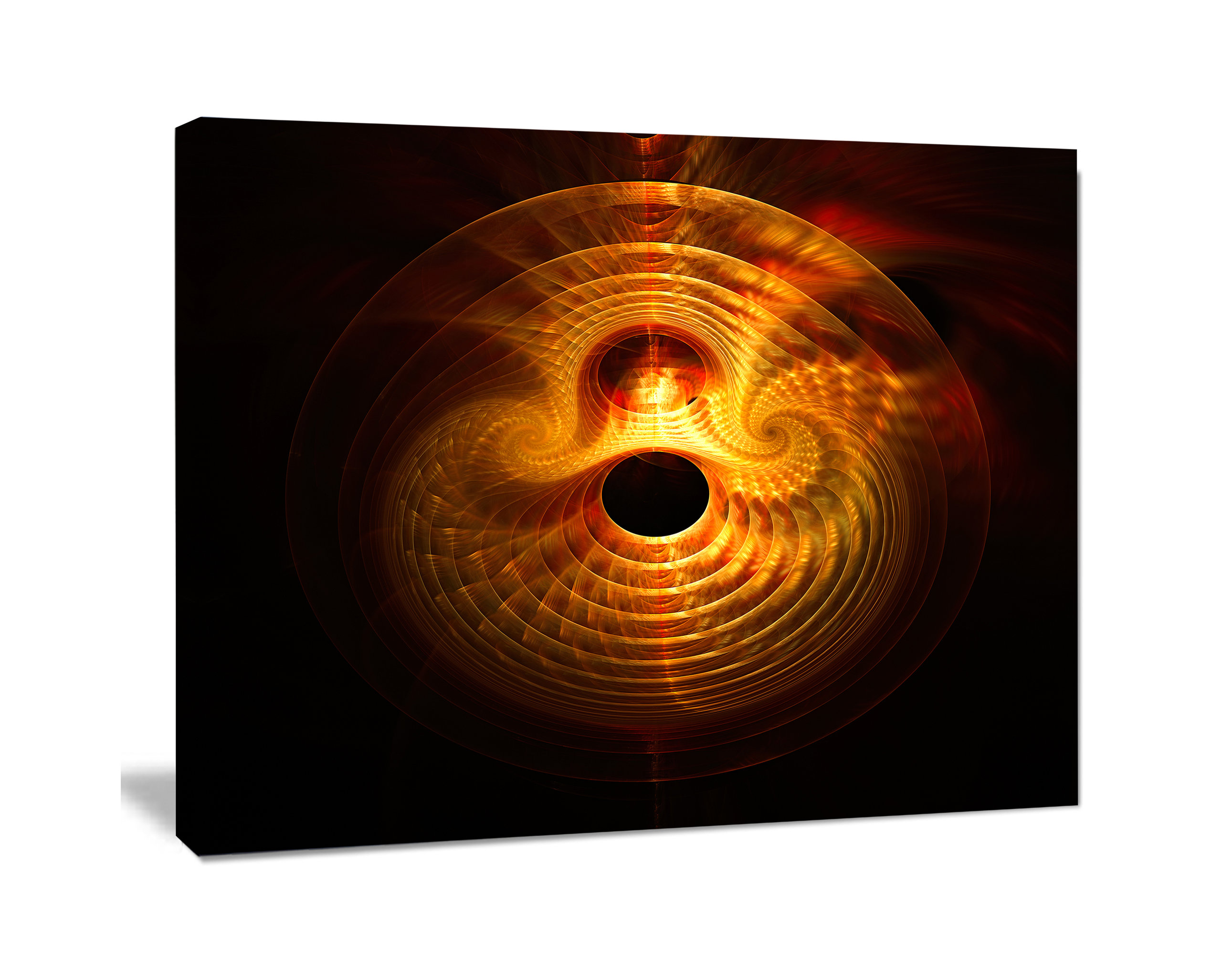 Bright Yellow Magical Lights, Abstract Art on Canvas, 20"x12"x1 ...