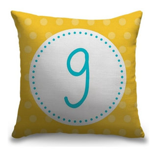 "Number Nine - Dot Circle" Pillow, 16" x 16" - Contemporary ...
