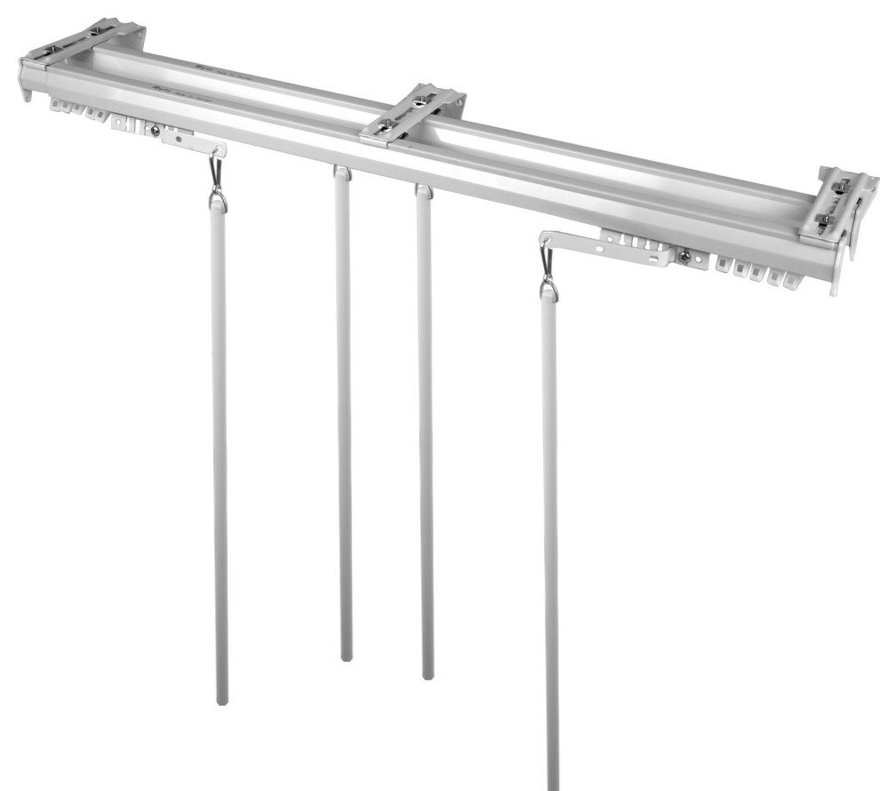 Baton Draw Double White Traverse 120-170" - Transitional - Curtain Rods ...