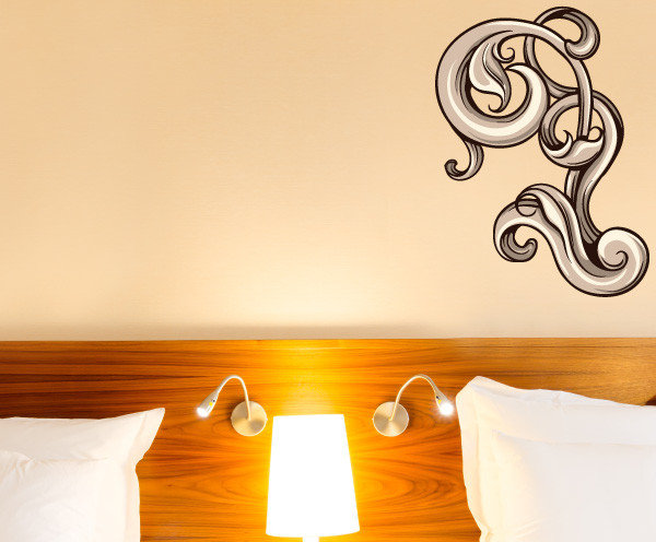 Floral Corner Vinyl Wall Decal FloralCornerUScolor009, 12 in ...