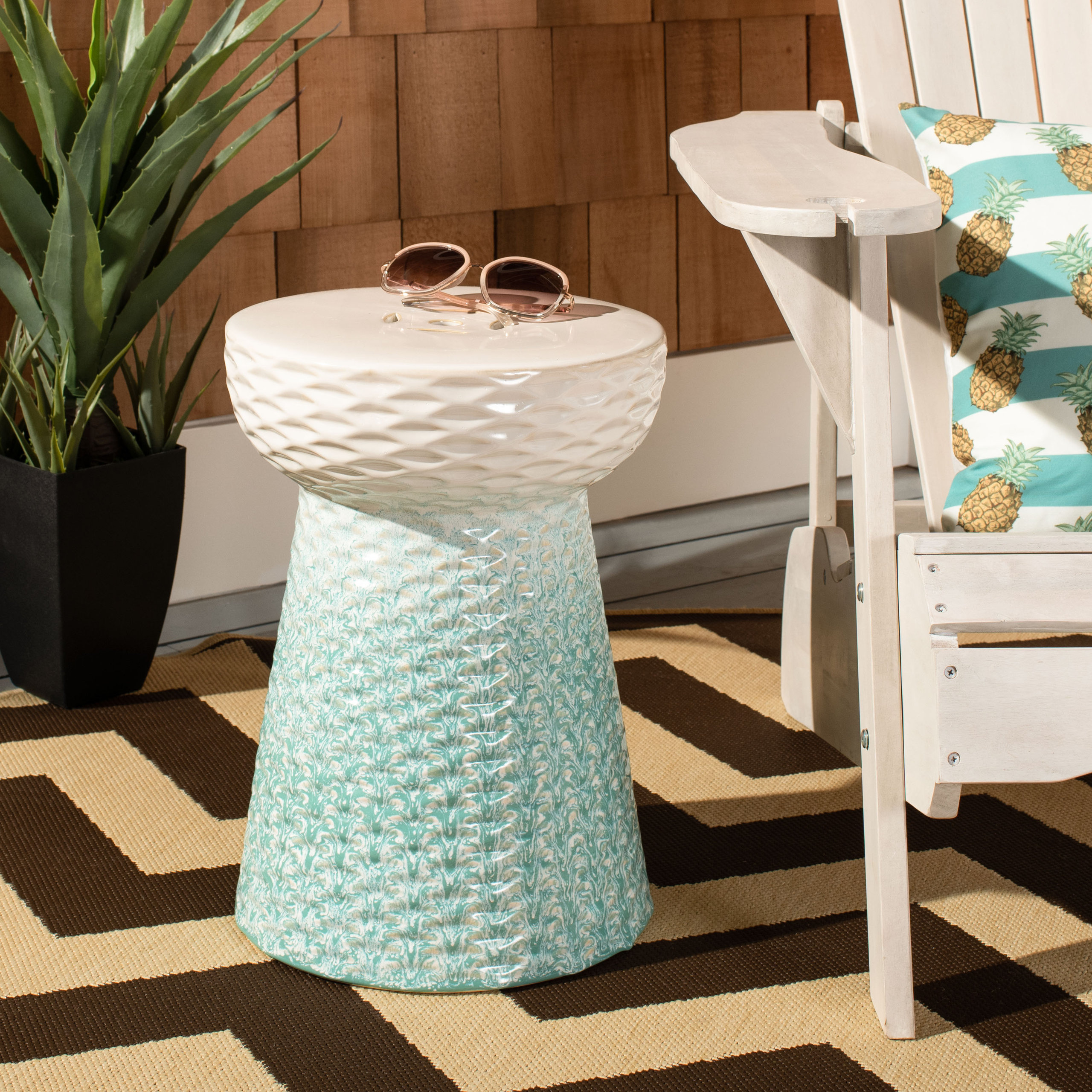 Safavieh Indoor-Outdoor Kenson Garden Stool - Asian - Accent And Garden ...
