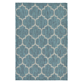 Rug Unique Loom Outdoor Trellis Teal Rectangular 4' 0 x 6' 0 ...