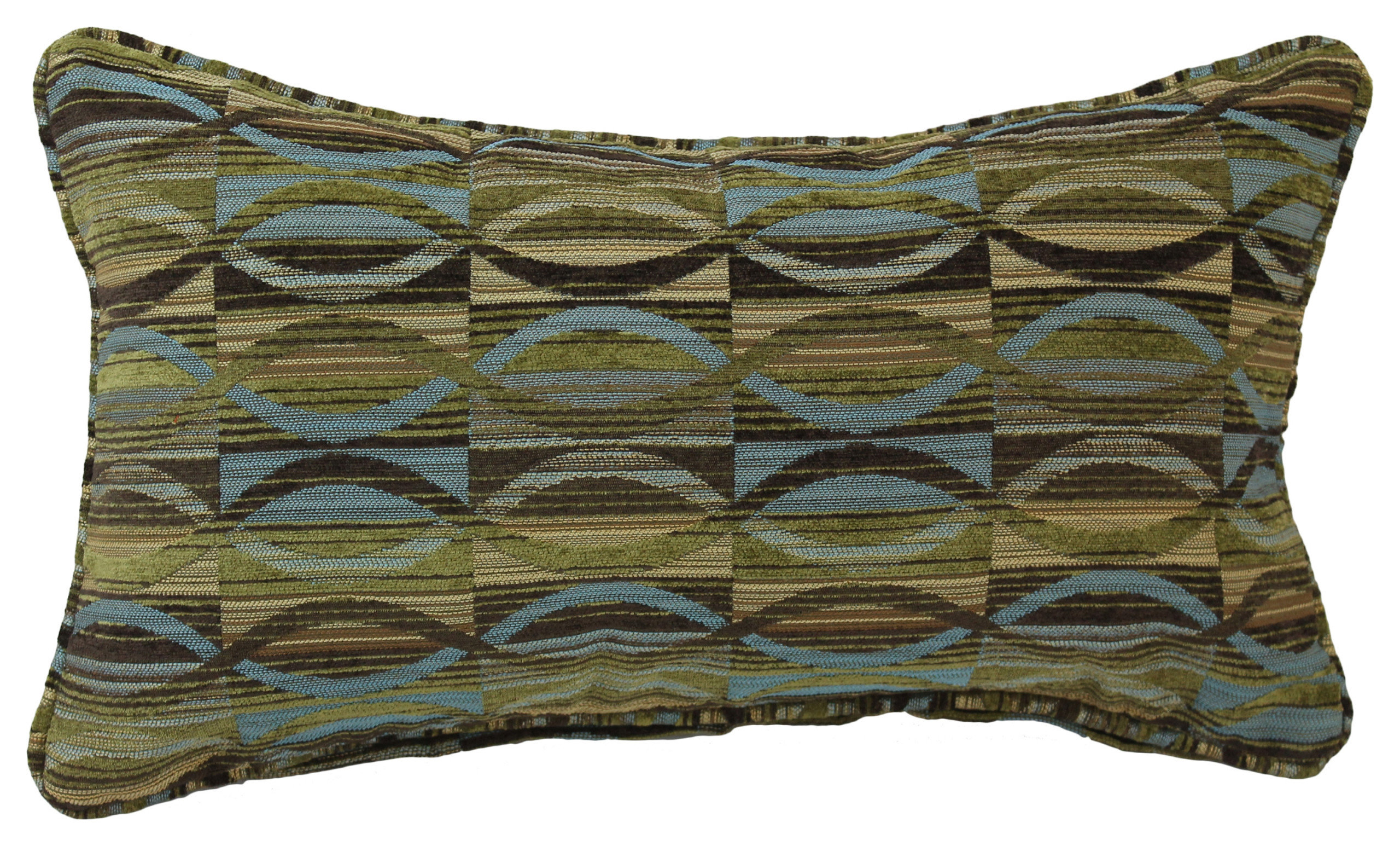 18" Double-Corded Patterned Jacquard Chenille Throw Pillow, Earthen ...