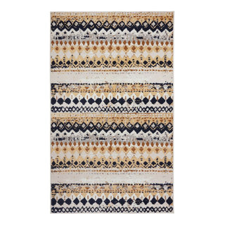 Geometric Pattern Rug - Polypropylene Rug, 2'x4' - Contemporary - Area ...