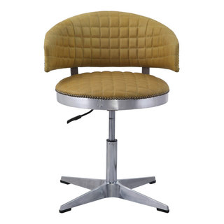 Top Grain Leather Adjustable Chair With Rivets Details, Turmeric and ...