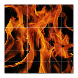 Fire Ceramic Tile Wall Mural HZ500606, 72" Wide x 72" High ...