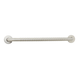 ADA Bathroom Shower Grab Bar With Safety Grip, Satin, 18" - Industrial ...