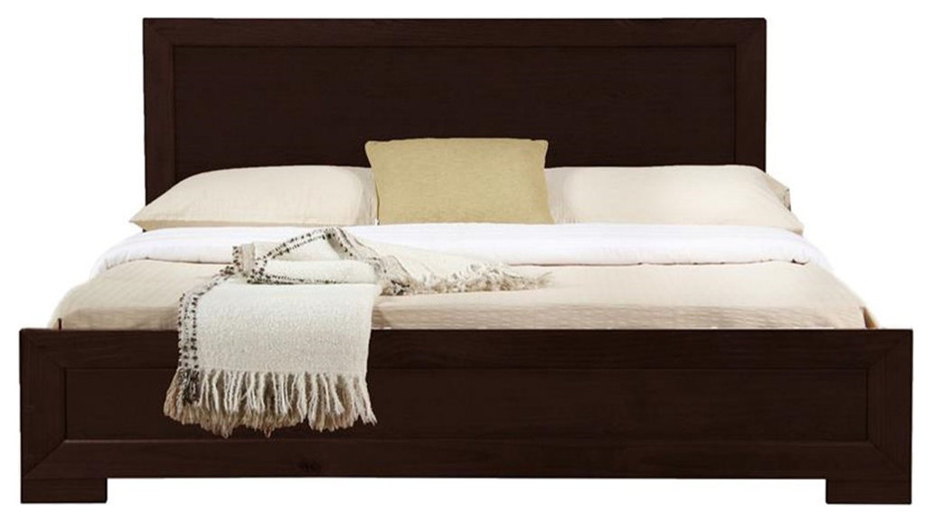 Camden Isle Trent Wooden Platform Bed in Espresso Full - Transitional ...