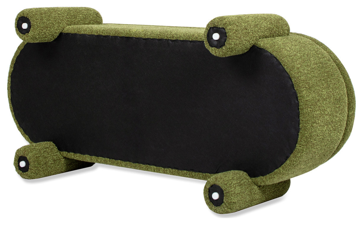 Hugo 49" Fully Upholstered Oval Boucle Storage Bench - Contemporary ...