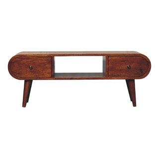 Chestnut Circular TV Unit - Midcentury - Entertainment Centers And Tv ...