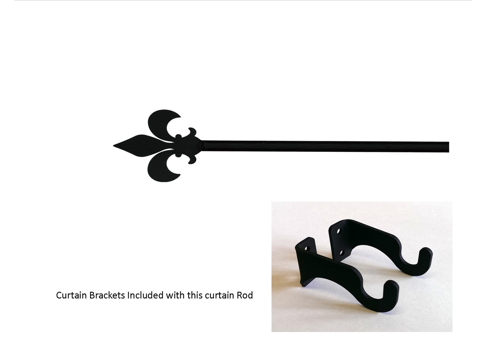Fleur de lis Curtain Rod, 35" - Mediterranean - Curtain Rods - by ...
