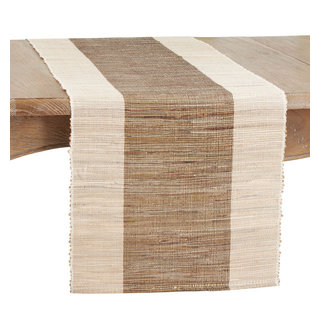 Shimmering Table Runner With Banded Design - Farmhouse - Table Runners ...