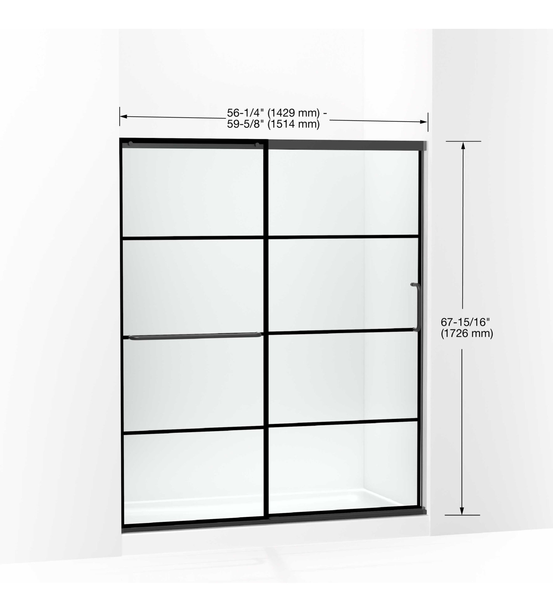 Kohler K-707608-6G80 Elate 70-1/2"H x 59-5/8"W Sliding Framed ...