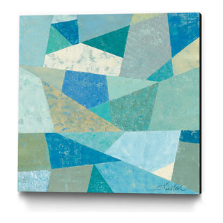 "Teal Geo Metric" Museum Mounted Canvas Print, 20"x20" - Contemporary ...