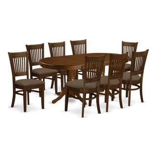 9 Pc Dining room set for 8 Dining Table with Leaf and 8 Dining Chairs ...