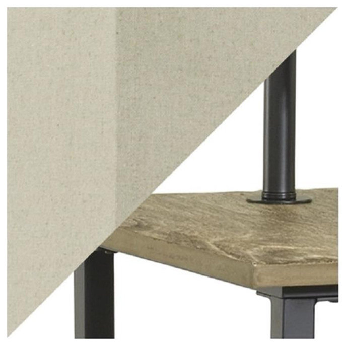 Ashley Furniture Shianne Metal and Wood Tray Floor Lamp w/Fabric Shade ...