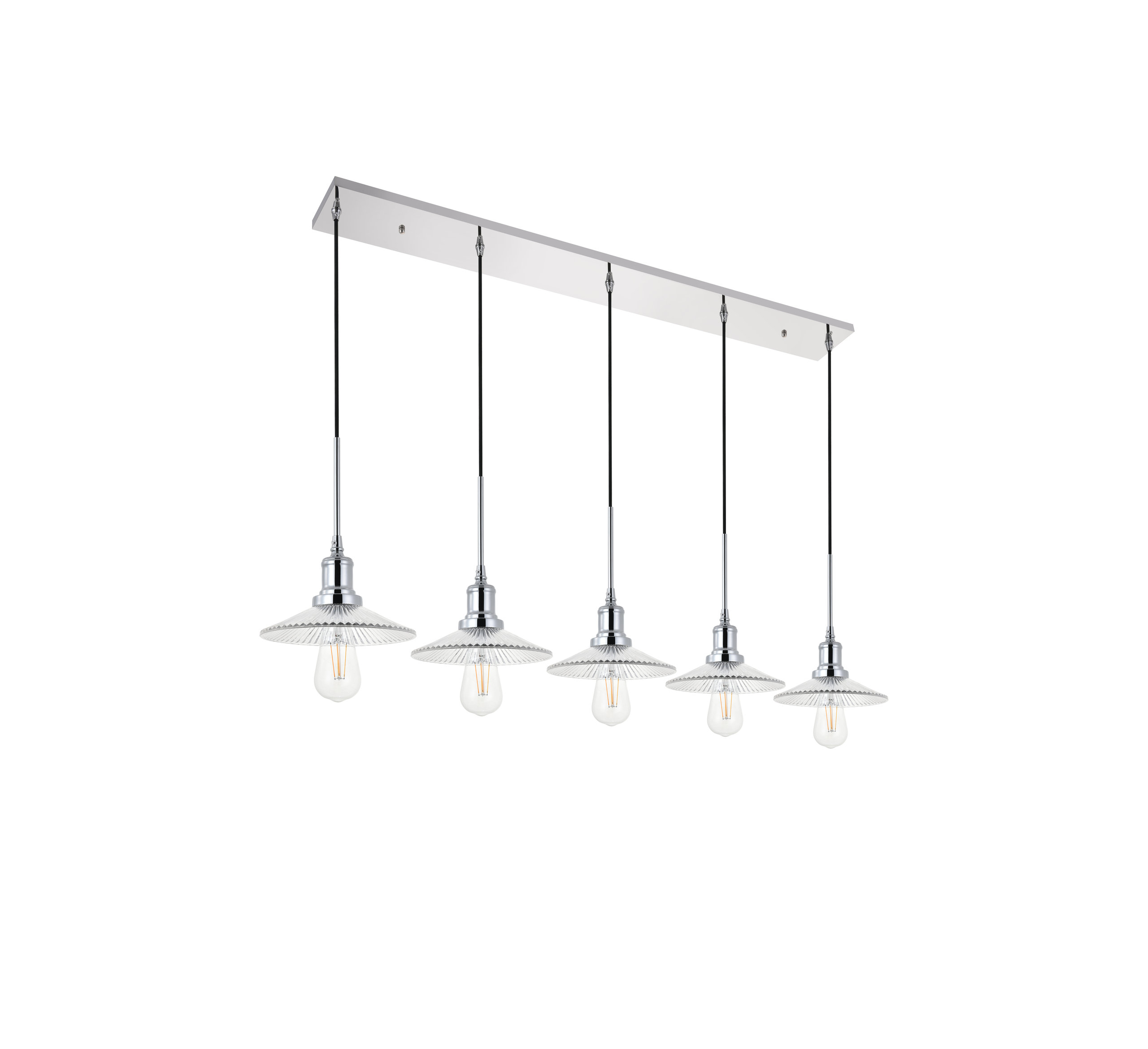 Black Finish 5-Light Pendant - Industrial - Pendant Lighting - by ...