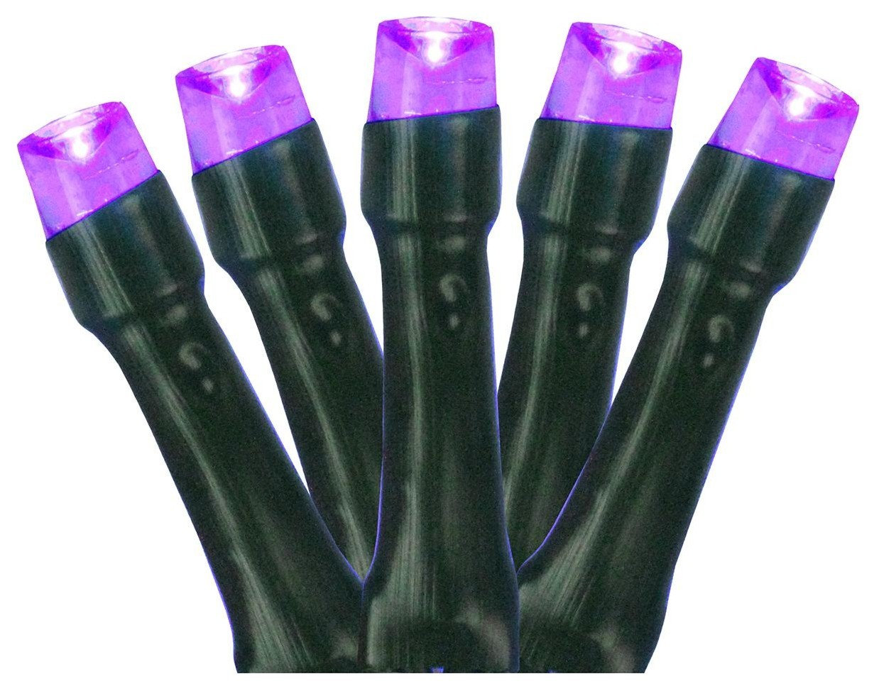 20 Battery Operated Purple LED Wide Angle Mini Christmas Lights 9.5ft ...