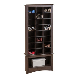 Prepac Tall Shoe Cubbie Cabinet in Black - Transitional - Shoe Storage ...