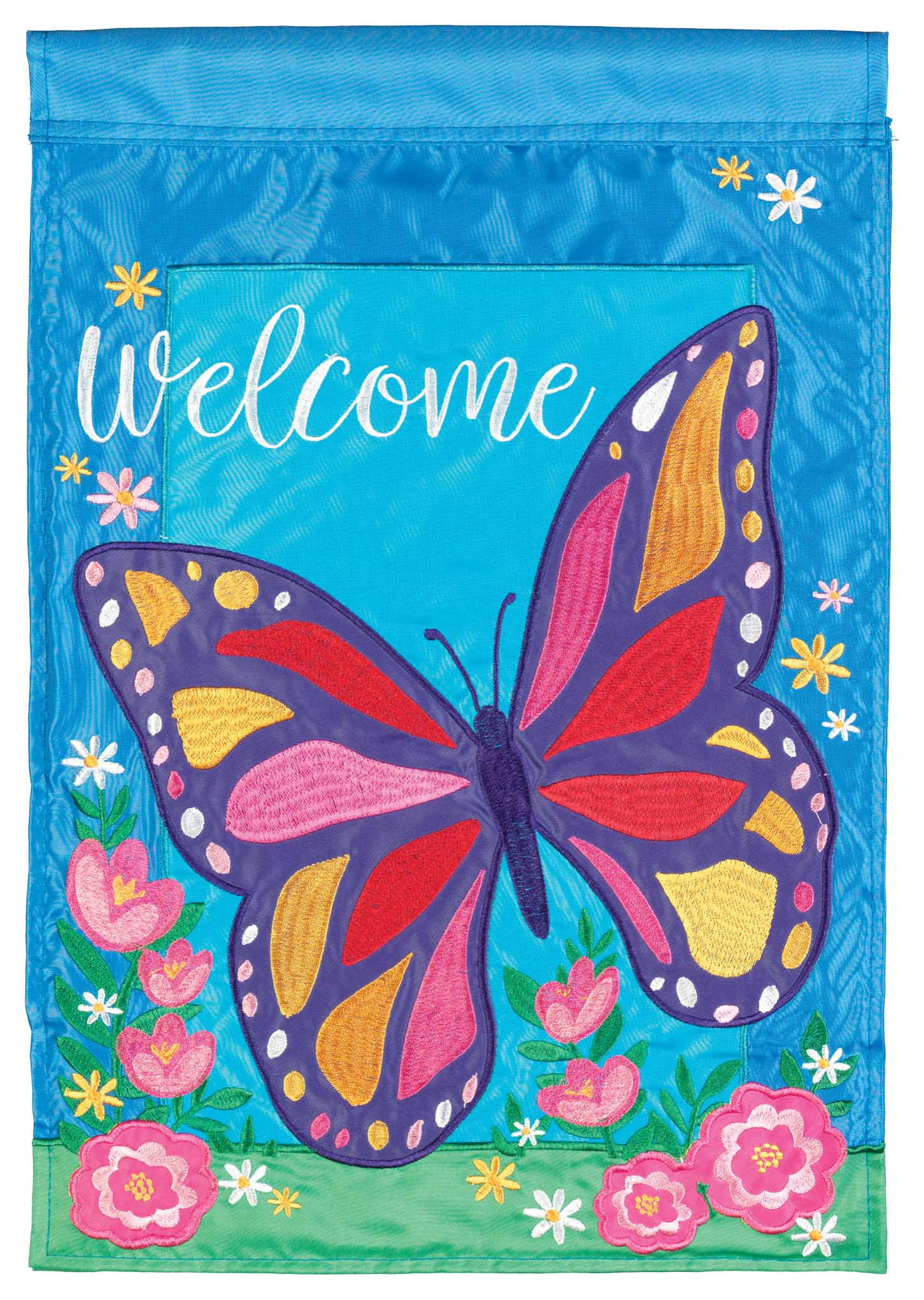 Flag Large Butterfly Welcome 13x18 - Traditional - Flags And Flagpoles ...