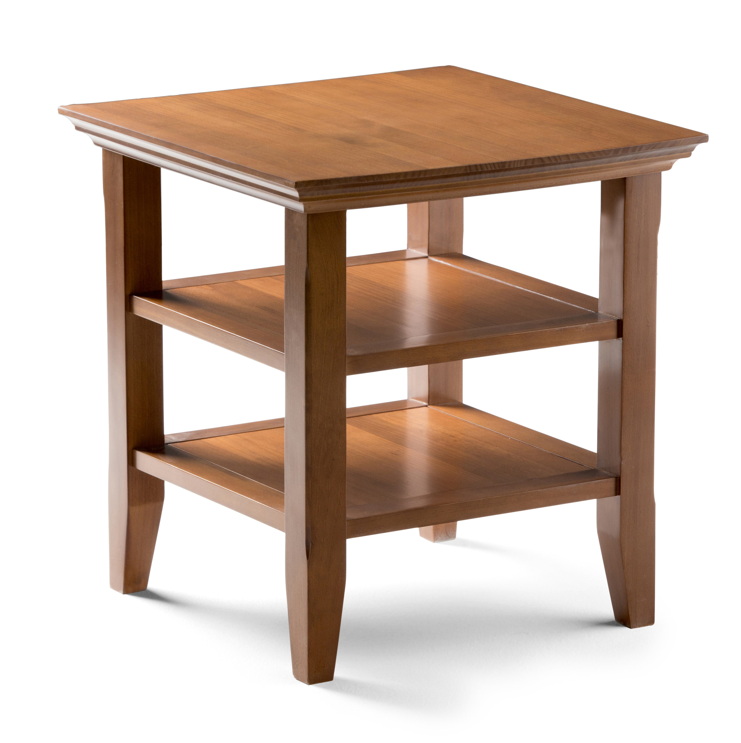 Acadian Solid Wood 19 Inch Wide Square End Table In Light Golden Brown ...