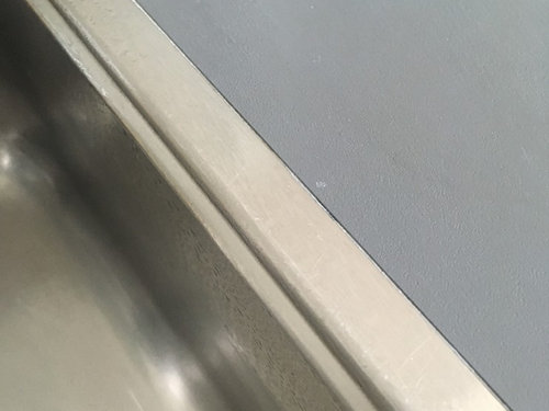 European sinks flush mounted in formica counter