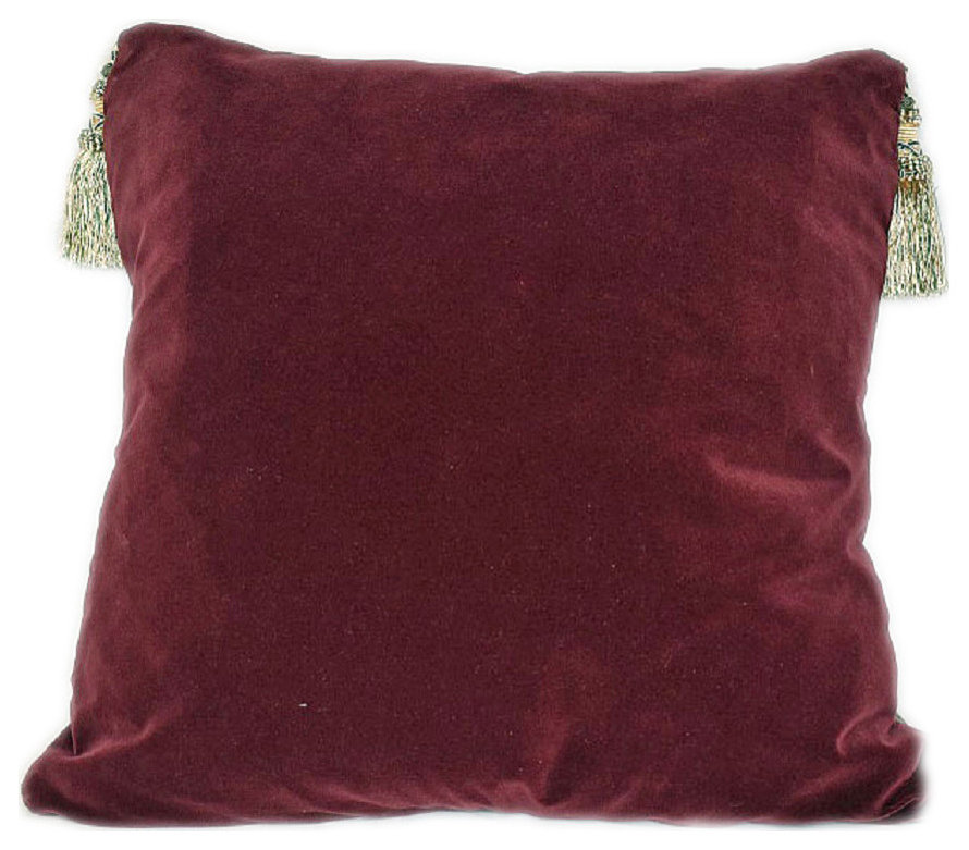 Large Mediterranean Tapestry Pillow With Tassels and Feather Insert ...