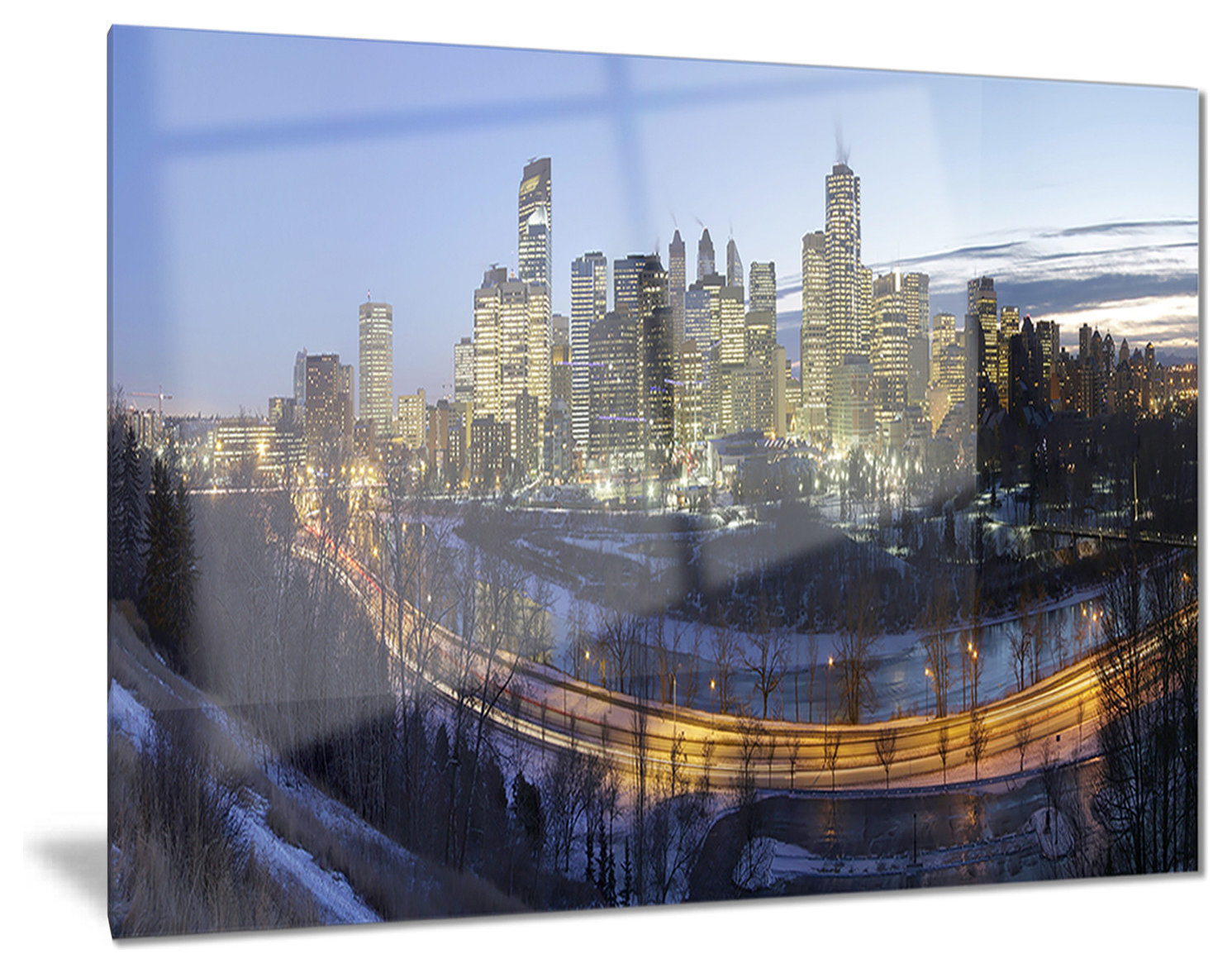 "Downtown Calgary" Cityscape Photo Glossy Metal Wall Art, 40"x30 ...