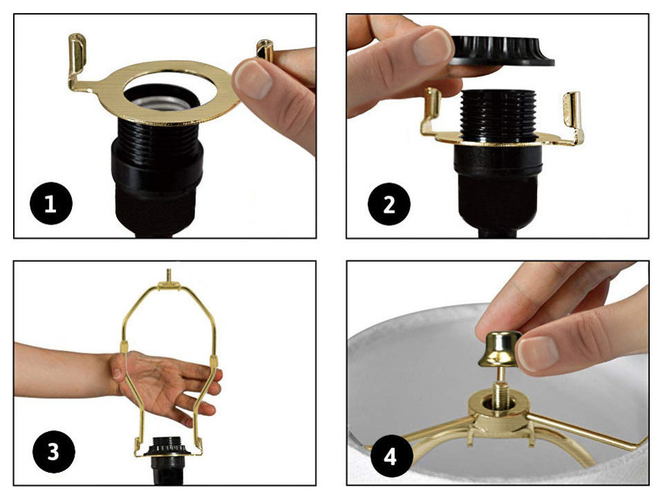 SLIP UNO Adapter Converts most 10" high Lamp Shades to fit on SLIP UNO ...