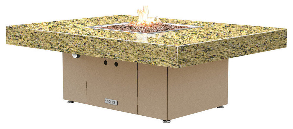 Rectangular Fire Pit Table, 48x36, Natural Gas, Santa Cecillia Top ...
