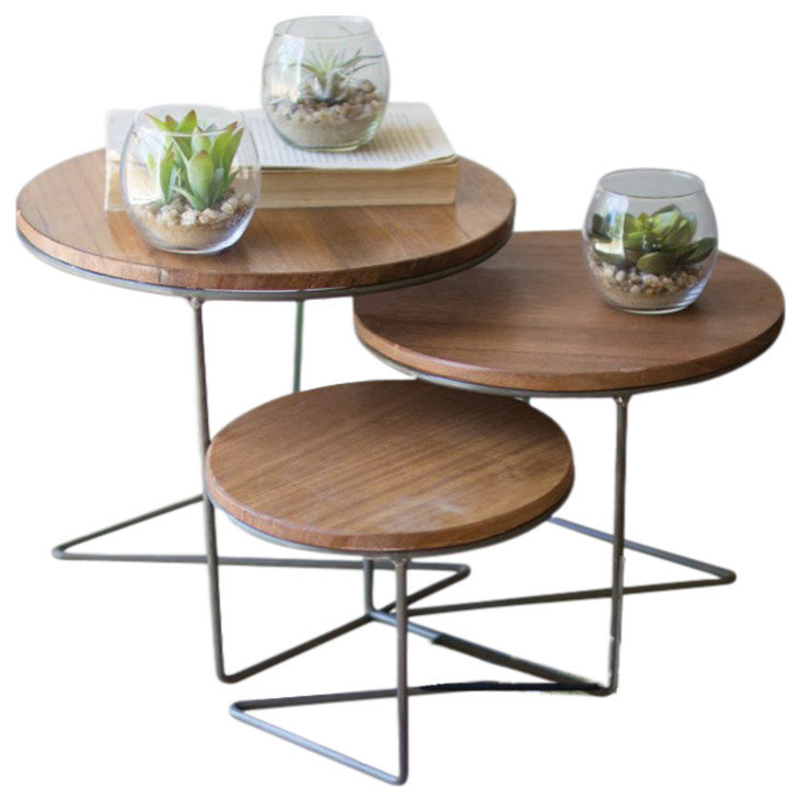 Farmhouse Wood Round Display Riser 3-Piece Set Nesting Tiered Tabletop ...