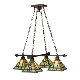 36 Square Prairie Wheat 4 Light Chandelier - Craftsman - Chandeliers ...