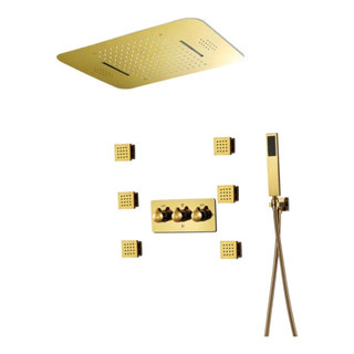 LED Mount Rainfall Shower System, Jetted Body Sprays - Contemporary ...