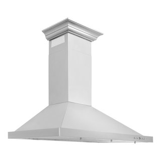 ZLINE 42, Wall Mount Range Hood, Stainless Steel With Crown Molding ...