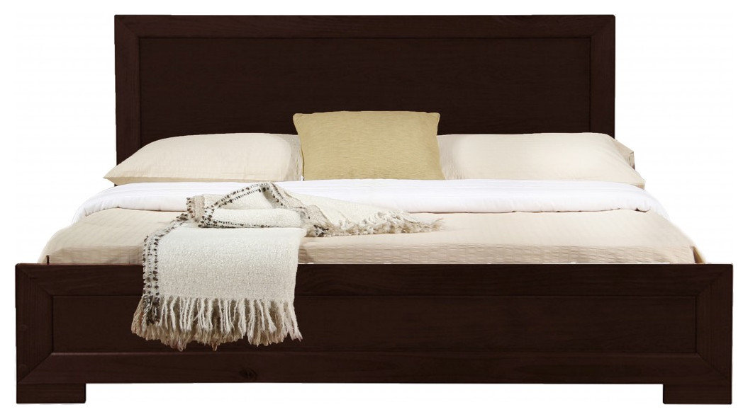 Espresso Wood Full Platform Bed - Transitional - Platform Beds - by ...