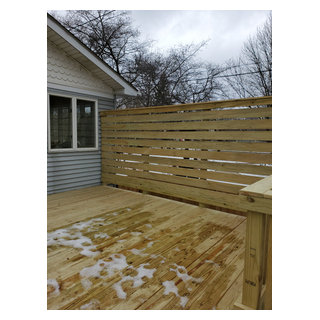 Raised Pressure Treated Pine Deck with Privacy Fence in Oak Park, IL ...