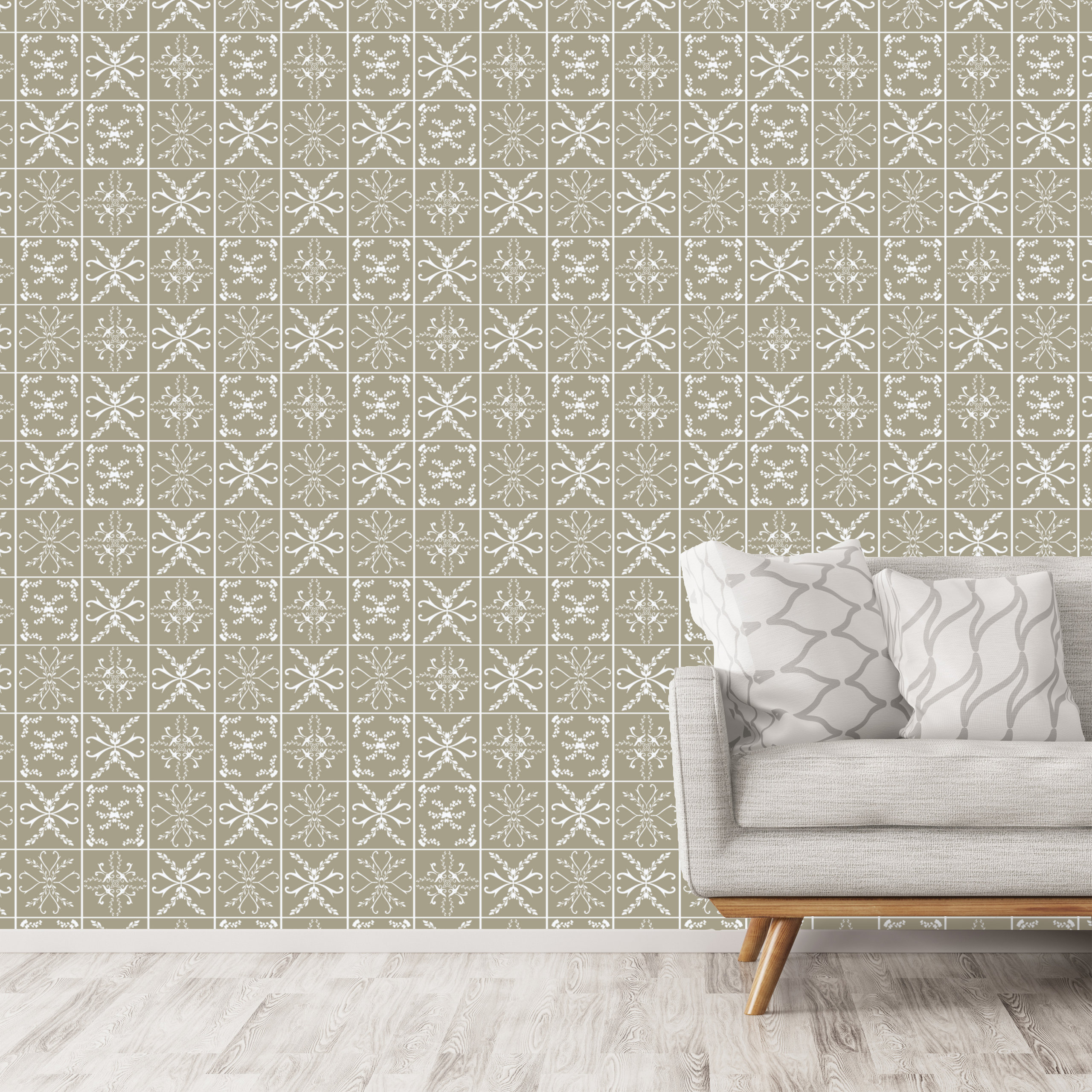 Tile Umber Wallpaper by Monor Designs, 24"x144" - Contemporary - Wallpaper - by Limitless Walls ...