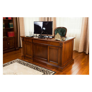 Biblioteca lemn masiv la comanda cu sculptura-Classic English inspired ...