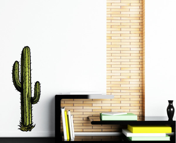 Cactus Vinyl Wall Decal CactusUScolor001, 36 in. - Contemporary - Wall ...