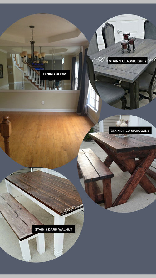 Help with dining table stain and floor stain combo