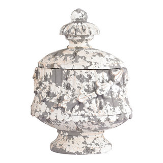 ELK Home 387-012 Aged Plaster Embellished Oval Box - French Country ...