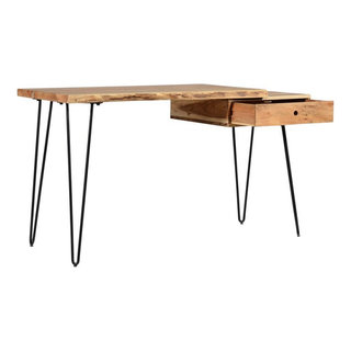 Nature's Edge Solid Acacia Desk with Drawer, Natural - Rustic - Desks ...