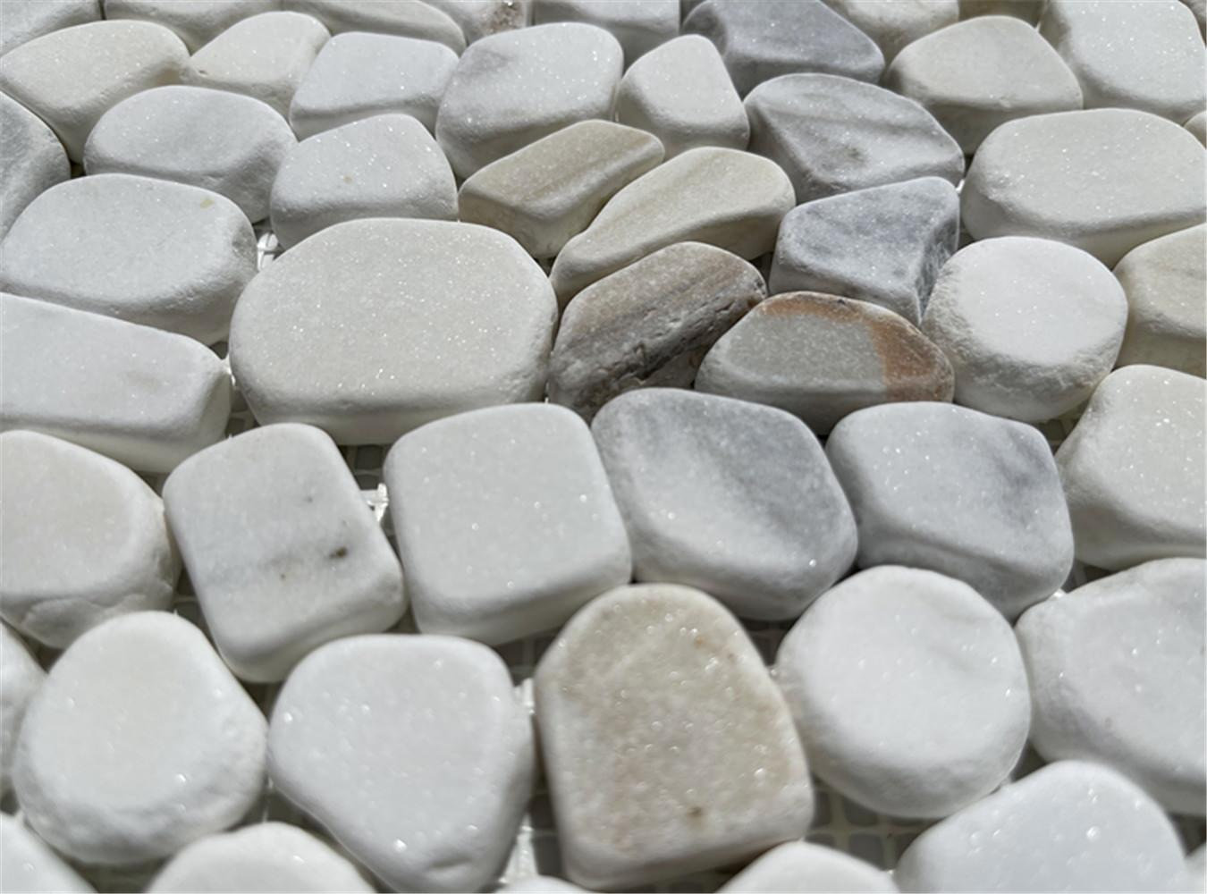 Tumbled PebbleStone Calacatta Gold Calcutta Marble NonSlip Shower Tile ...