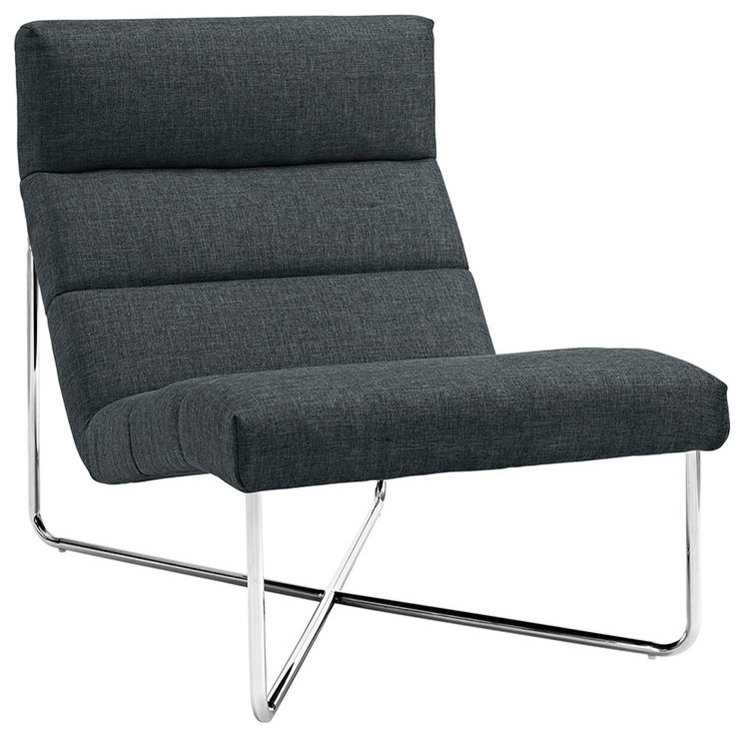 Modern Gray Reach Upholstered Lounge Chair, 26.5"Lx37.5"Wx32"H ...