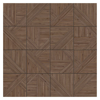 Tangram Wood Walnut Porcelain Floor and Wall Tile Sample - Wall And ...